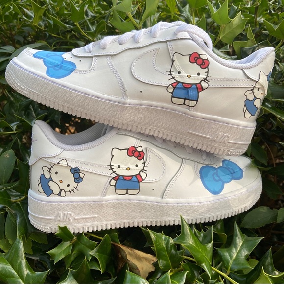 Nike | Shoes | Blue Hello Kitty Custom Air Force S | Poshmark